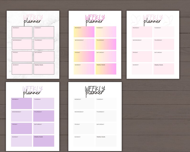 2024 Weekly Planner Printable Digital Weekly Planner Colorful Weekly ...