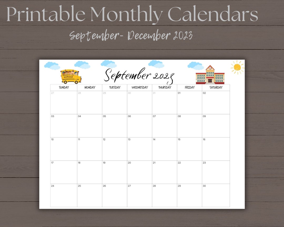 Digital 2023 Monthly Planner Printable Calendars for Kids Student ...