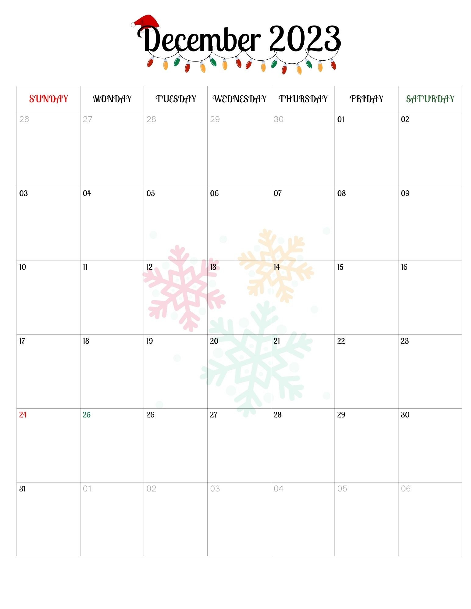 Digital 2023 Monthly Calendars Printable, Holiday Theme Calendars ...