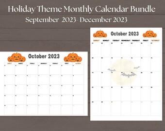 2023 Calendar Printable Digital Monthly Planner Minimalist - Etsy