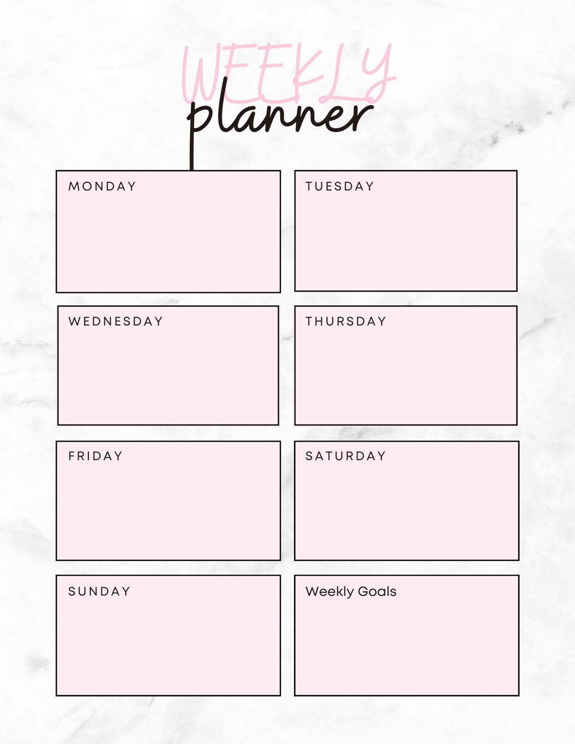 2024 Weekly Planner Printable Digital Weekly Planner Colorful Weekly ...