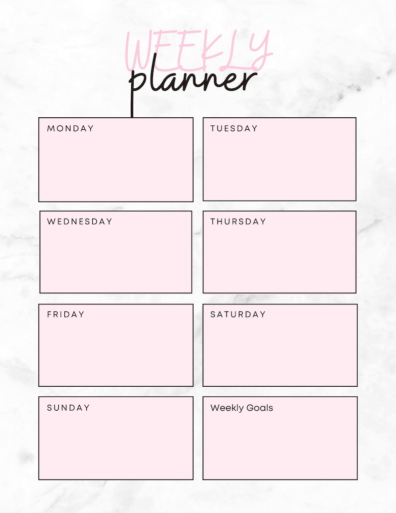 2024 Weekly Planner Printable Digital Weekly Planner Colorful Weekly ...