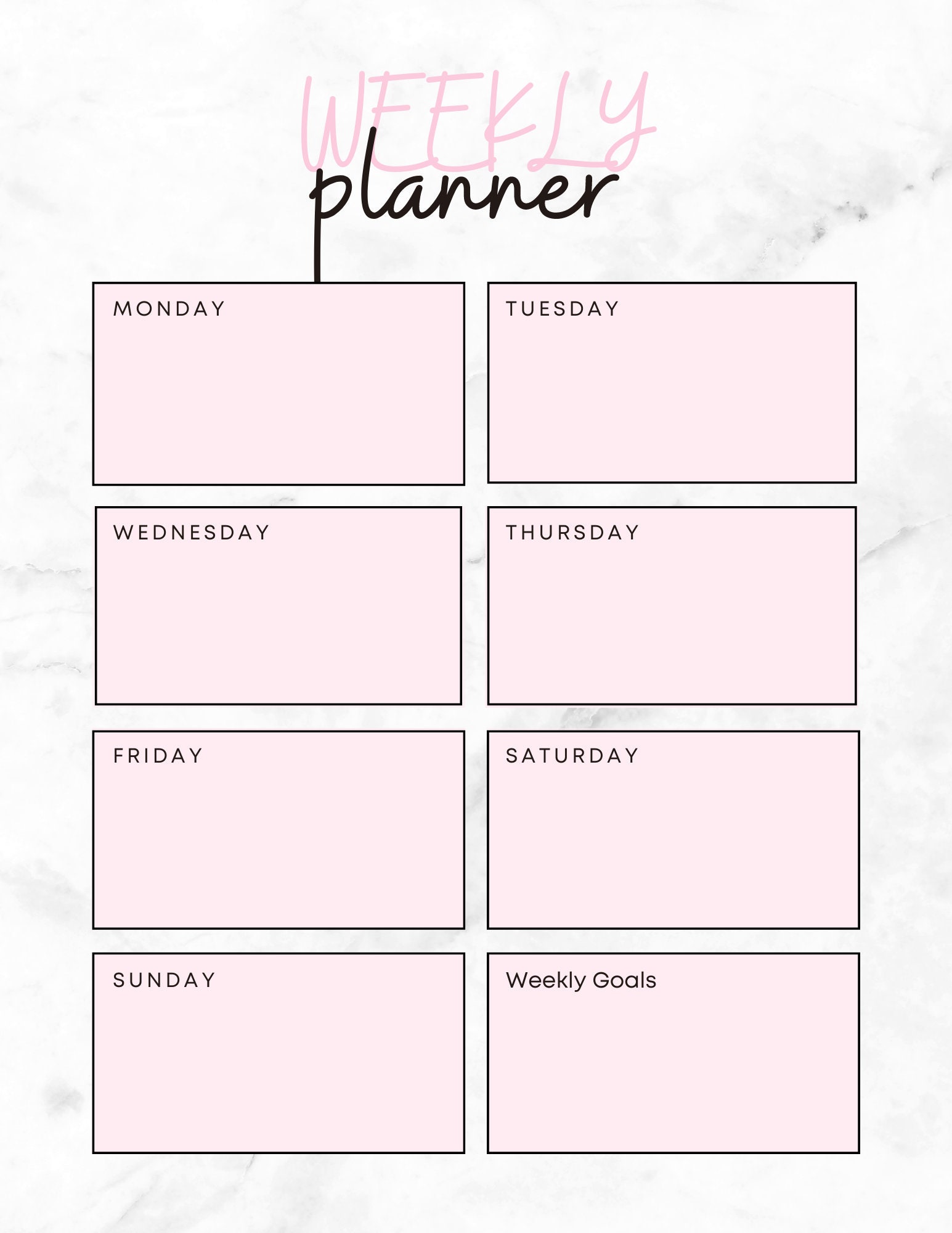 2024 Weekly Planner Printable Digital Weekly Planner Colorful Weekly ...