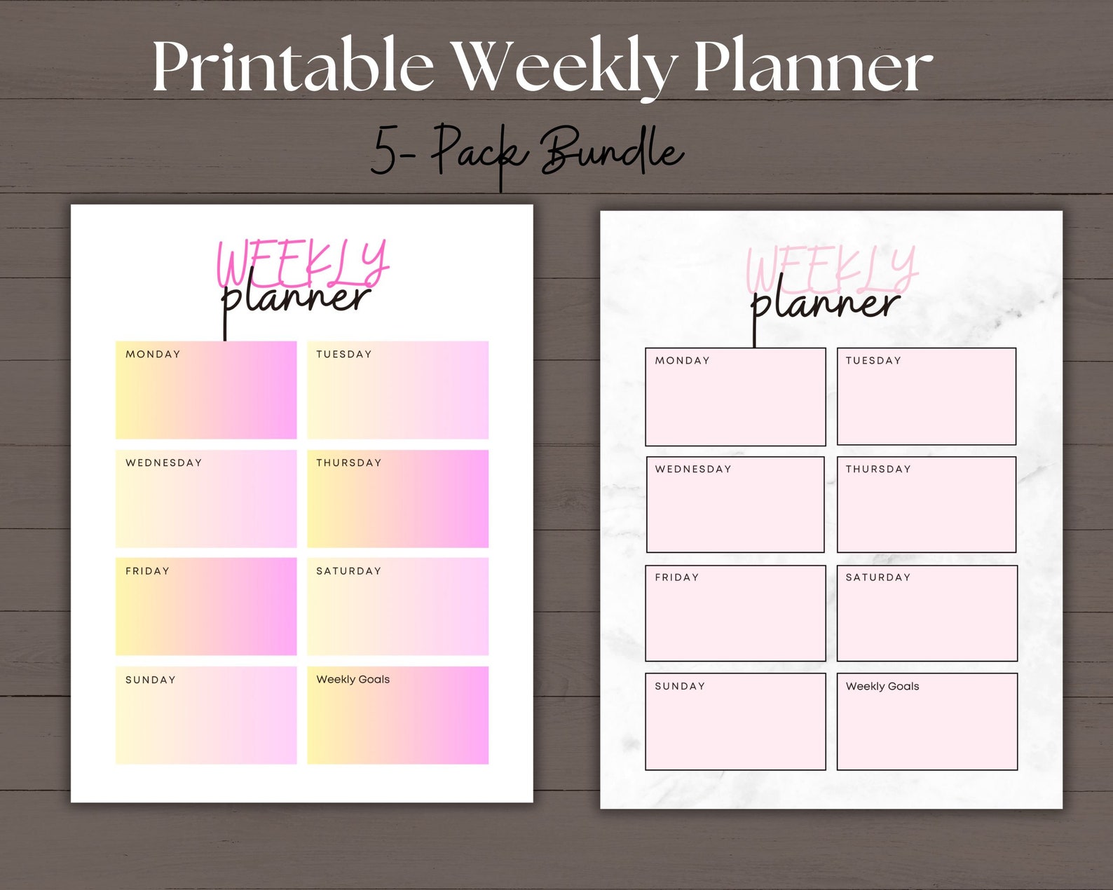 2024 Weekly Planner Printable Digital Weekly Planner Colorful Weekly ...