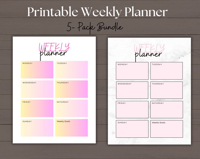 2024 Weekly Planner Printable Digital Weekly Planner Colorful Weekly ...