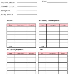 Digital Biweekly Budget Planner, Budget by Paycheck, Finance Tracker ...