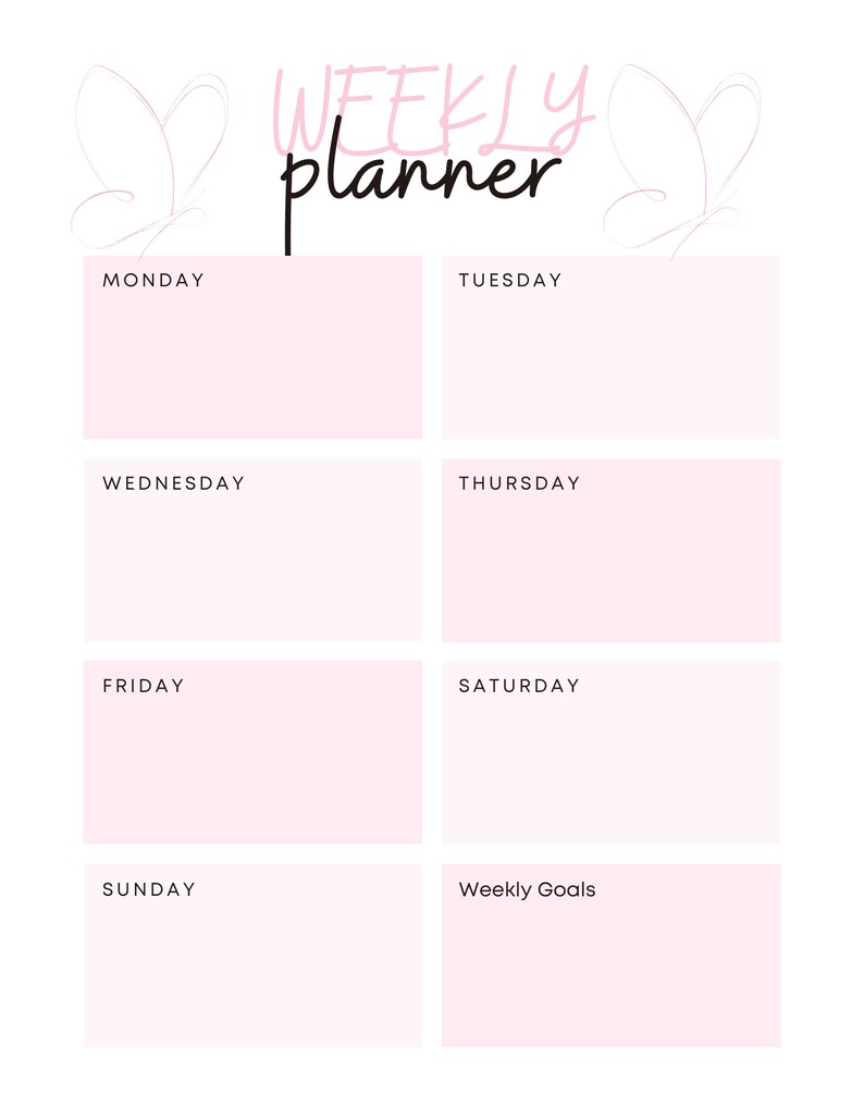2024 Weekly Planner Printable Digital Weekly Planner Colorful Weekly ...