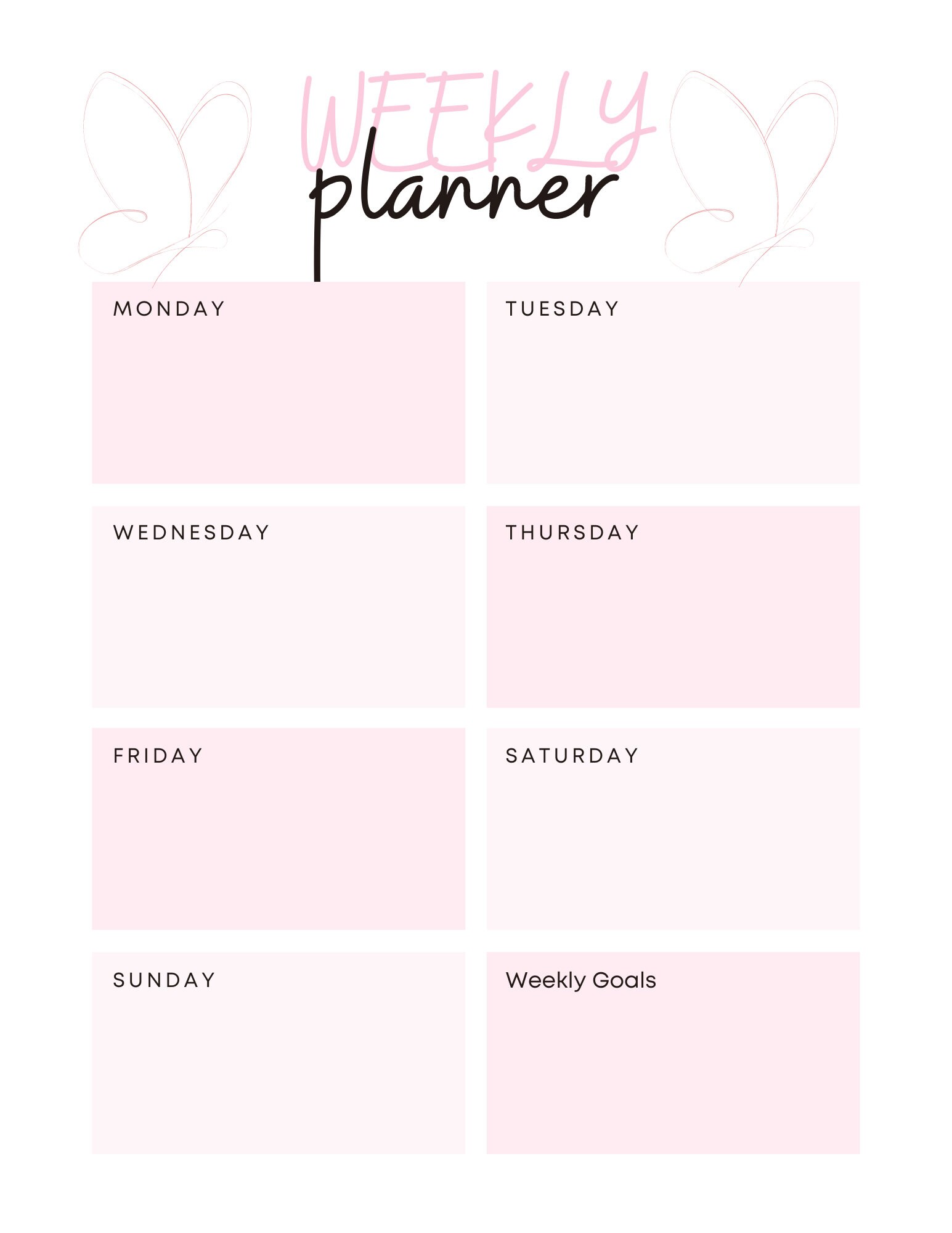 2024 Weekly Planner Printable Digital Weekly Planner Colorful Weekly ...