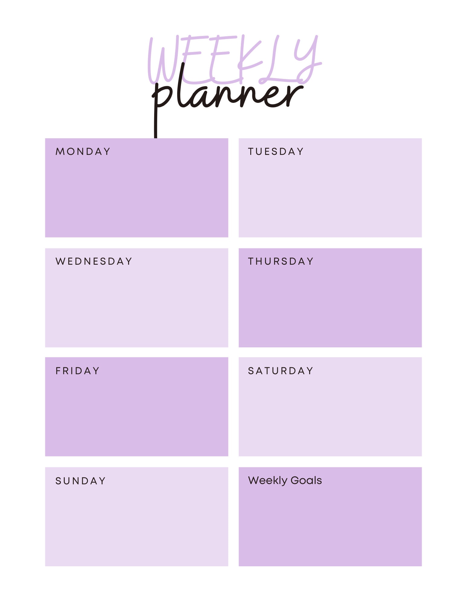 2024 Weekly Planner Printable Digital Weekly Planner Colorful Weekly ...