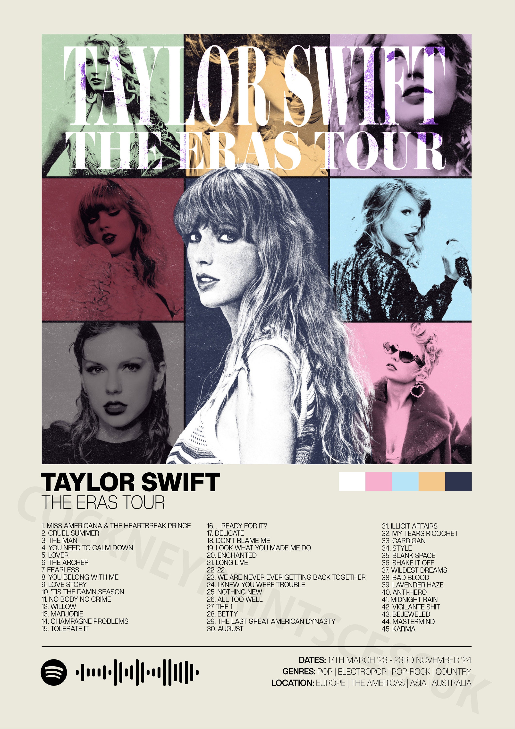 Taylor THE ERAS TOUR Poster sold by Oleh Smieltsow | SKU 4501697 ...