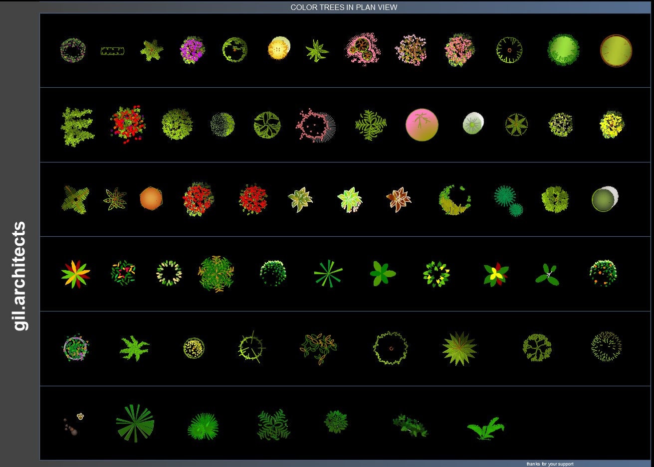 AUTOCAD DWG 2D Color Trees in Plan View Blocks Autocad Sketchup Blocks ...