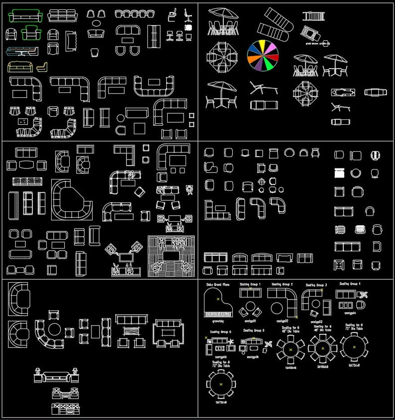 AUTOCAD DWG 2D BLOCKS: Humans, Bathroom Elements, Cars, Airplane ...