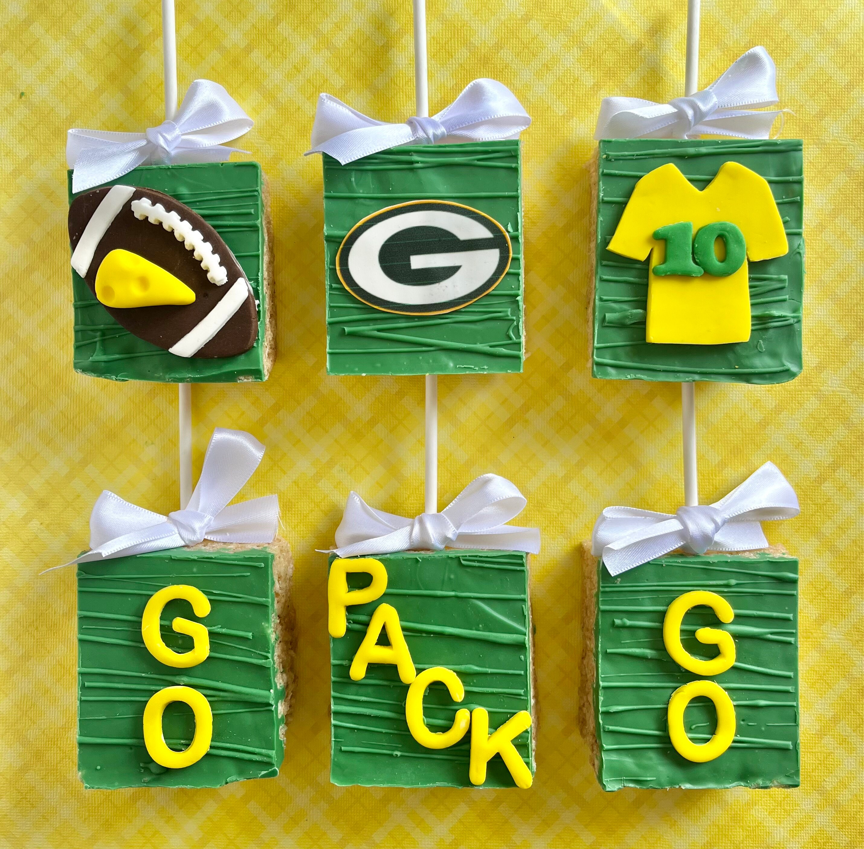 Green Bay Packers Rice Krispy Treats, Set of 6, Party Treats, Green Bay ...