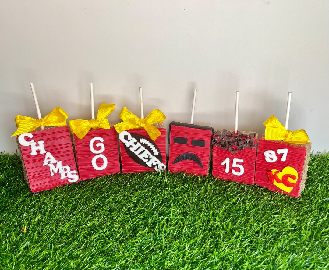 Chiefs Rice Krispy Treats, Set of 6, Party Treats, Kansas City Chiefs ...