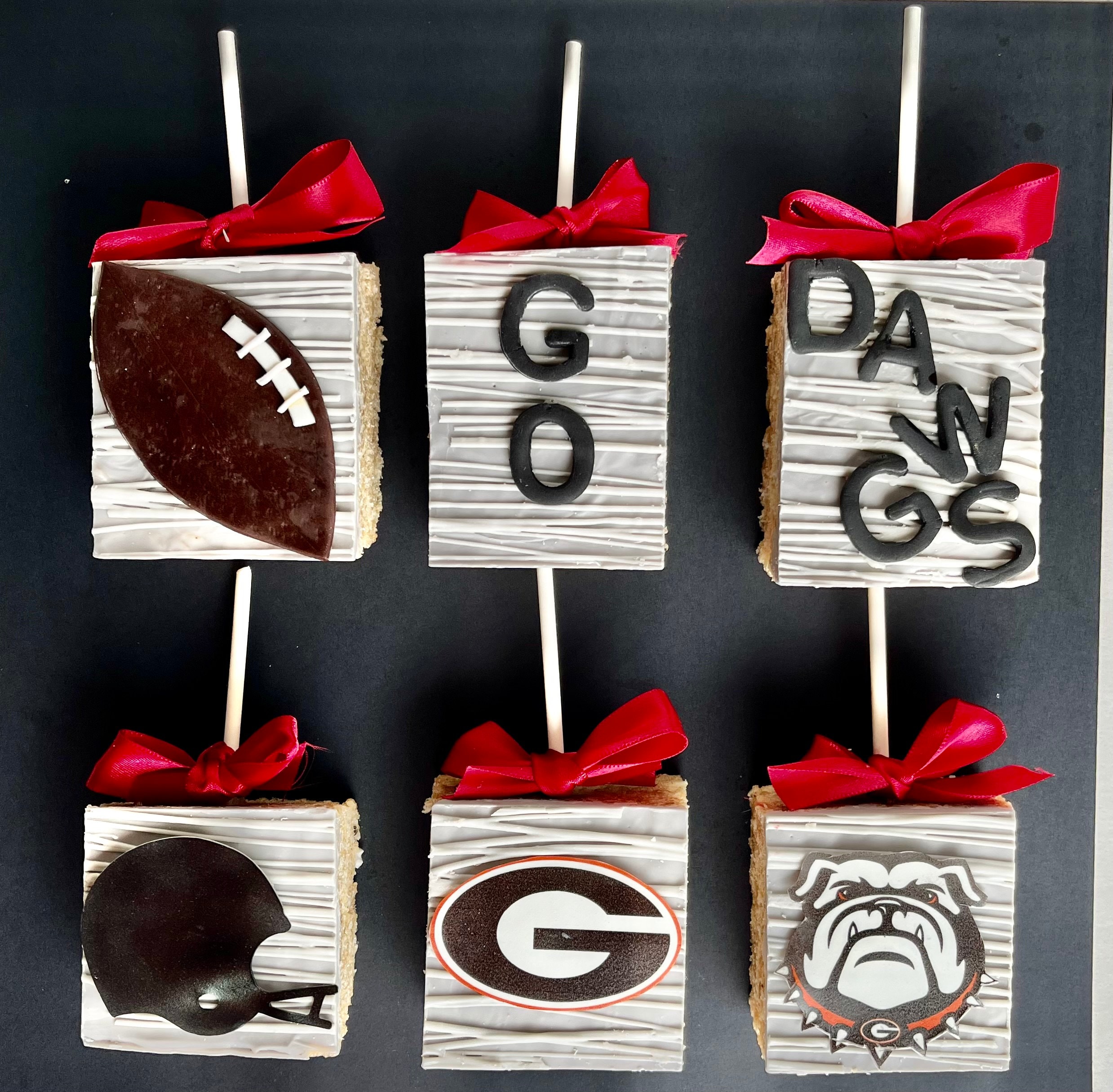 Georgia Rice Krispy Treats, Set of 6, Party Treats, Georgia Bulldogs ...