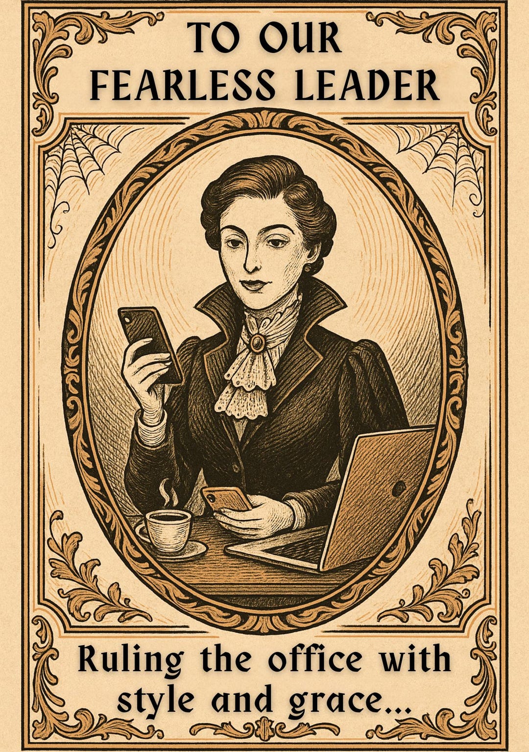 Office Queen Boss’s Day Card – Gothic Victorian Boss Appreciation ...