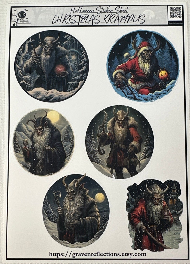 Krampus Vinyl Sticker Sheet Dark Holliday Sticker Folklore Sticker - Etsy