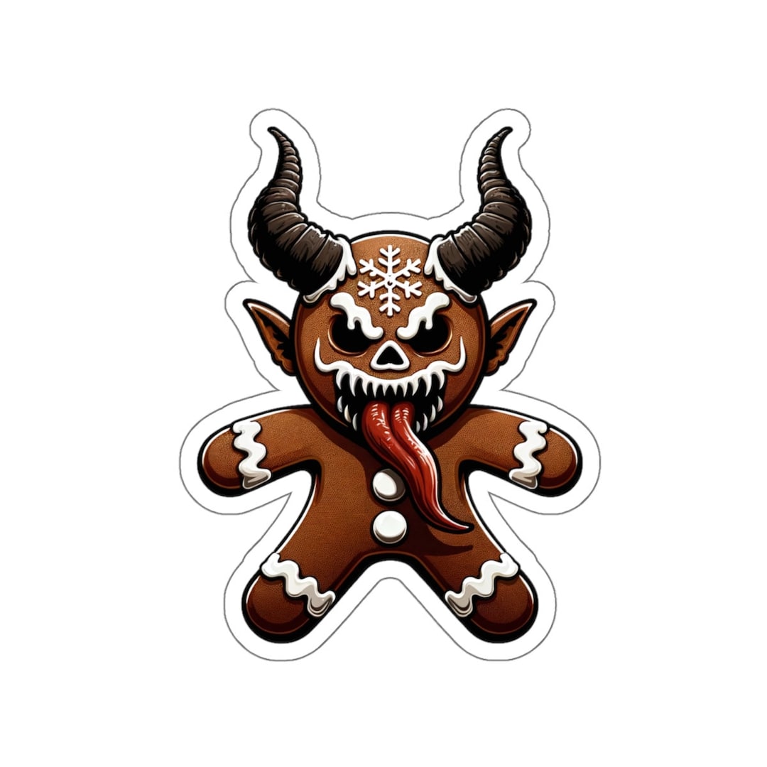 Krampus Gingerbread Long Tongue Sticker Funny Christmas - Etsy