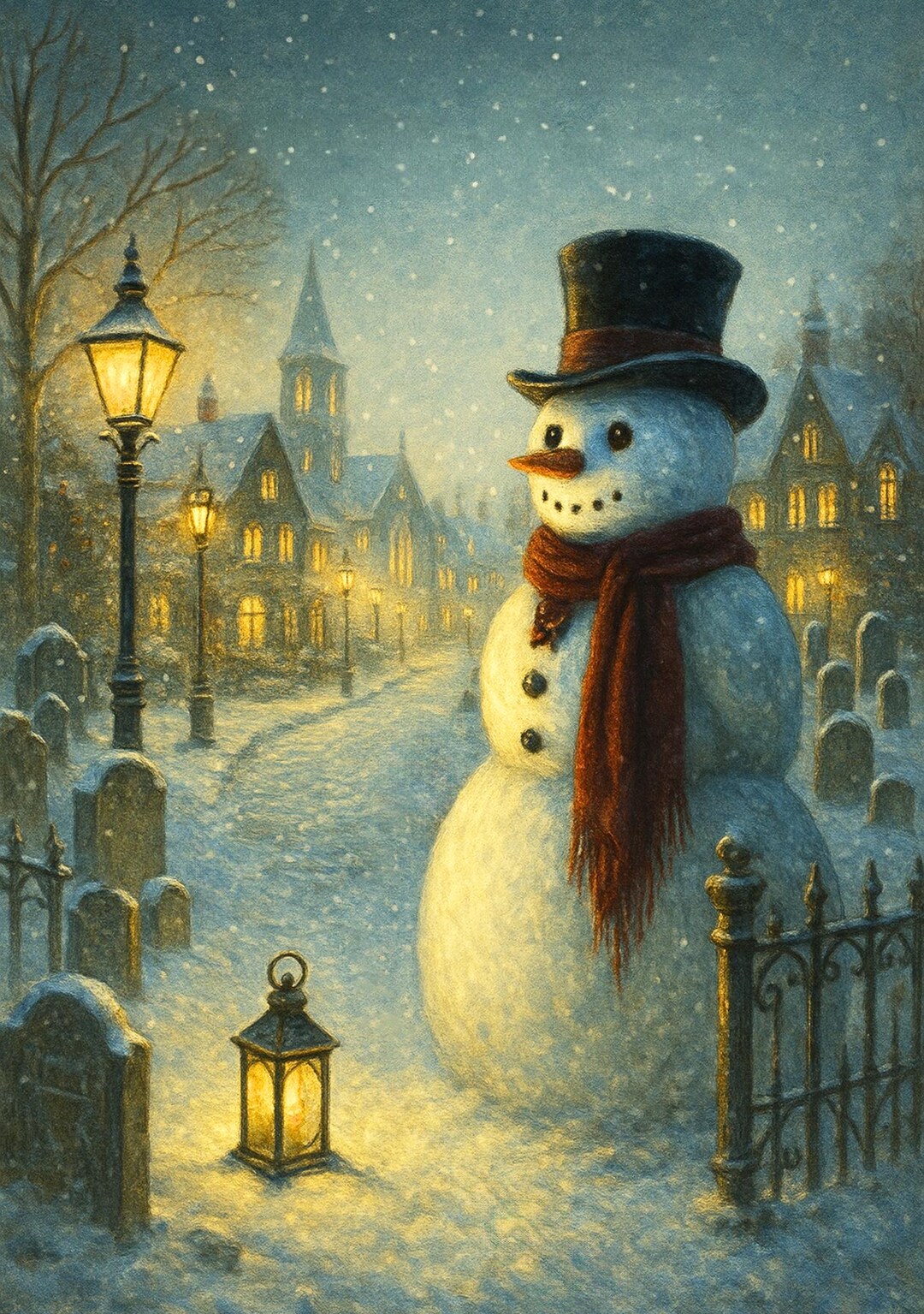 Gothic Christmas Card – Snowman of Graven Hollow - Victorian Graveyard ...
