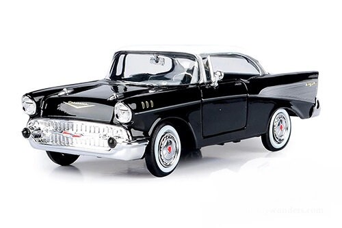 Retro Model Car 1957 Chevy Bel Air Black With White Top - Etsy