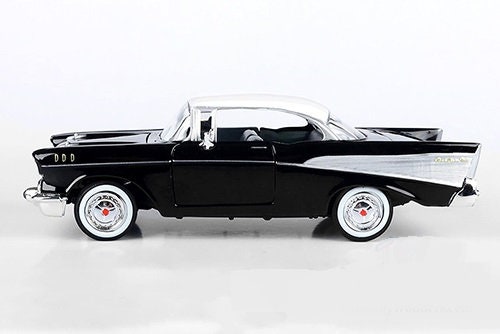 Retro Model Car 1957 Chevy Bel Air Black With White Top - Etsy
