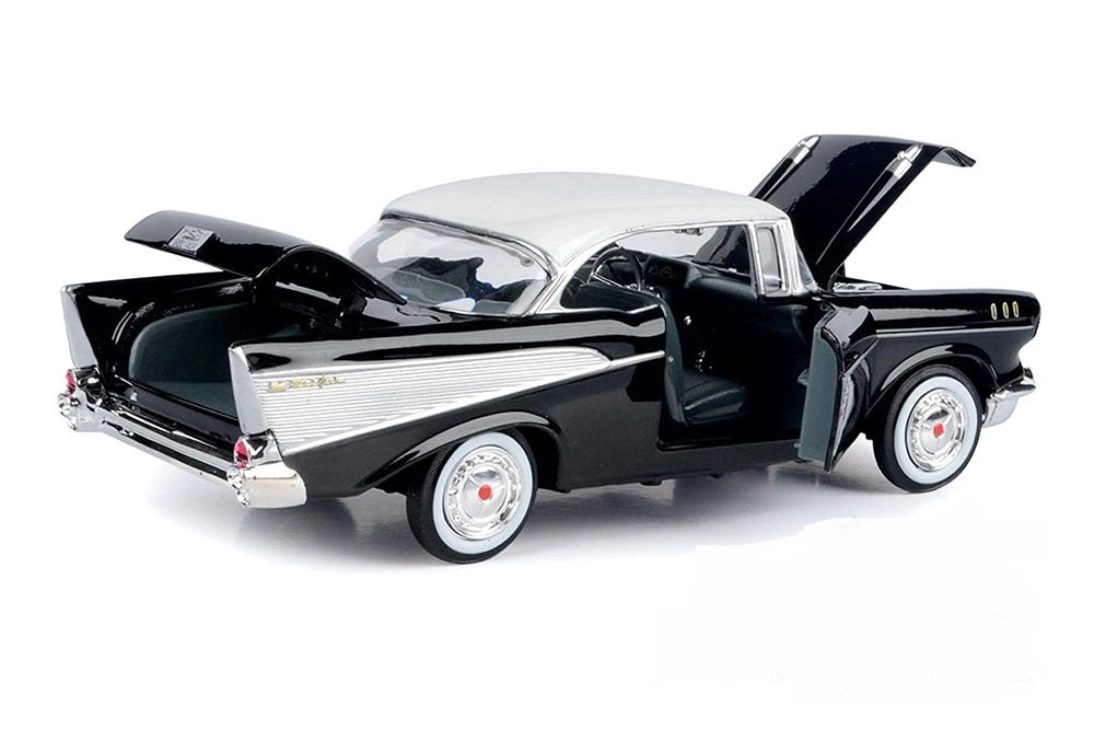 Retro Model Car 1957 Chevy Bel Air Black With White Top - Etsy