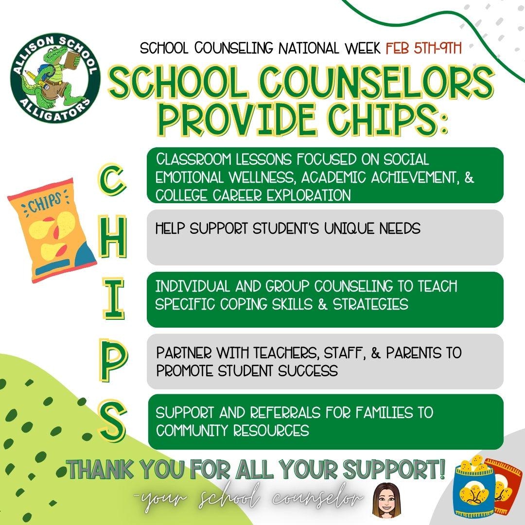 National School Counselors Week - Counselors Provide C.H.I.P.S - Etsy