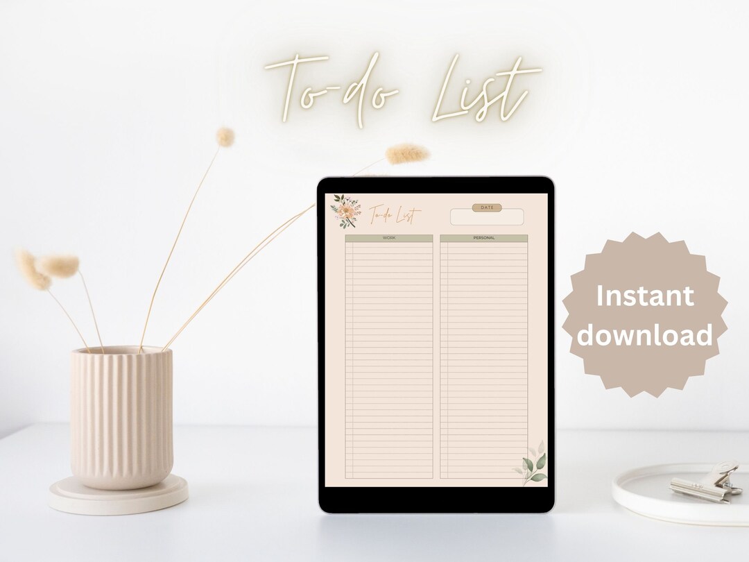 Digital To-do List PDF, Instant Download, Printable, Boho - Etsy
