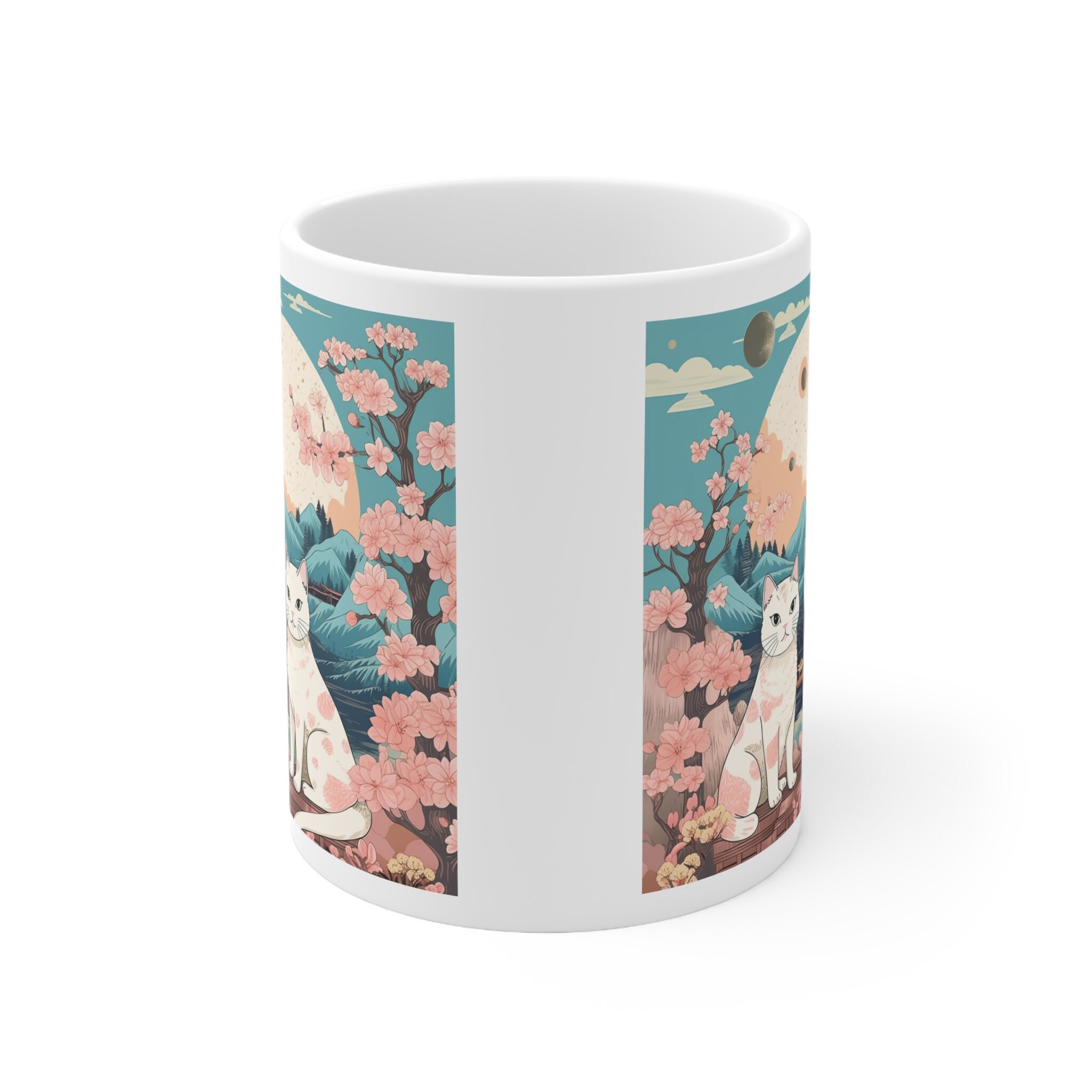 Japanese Cute Cats Mug Kawaii Magical Neko Mug Japanese Artwork Mug - Etsy