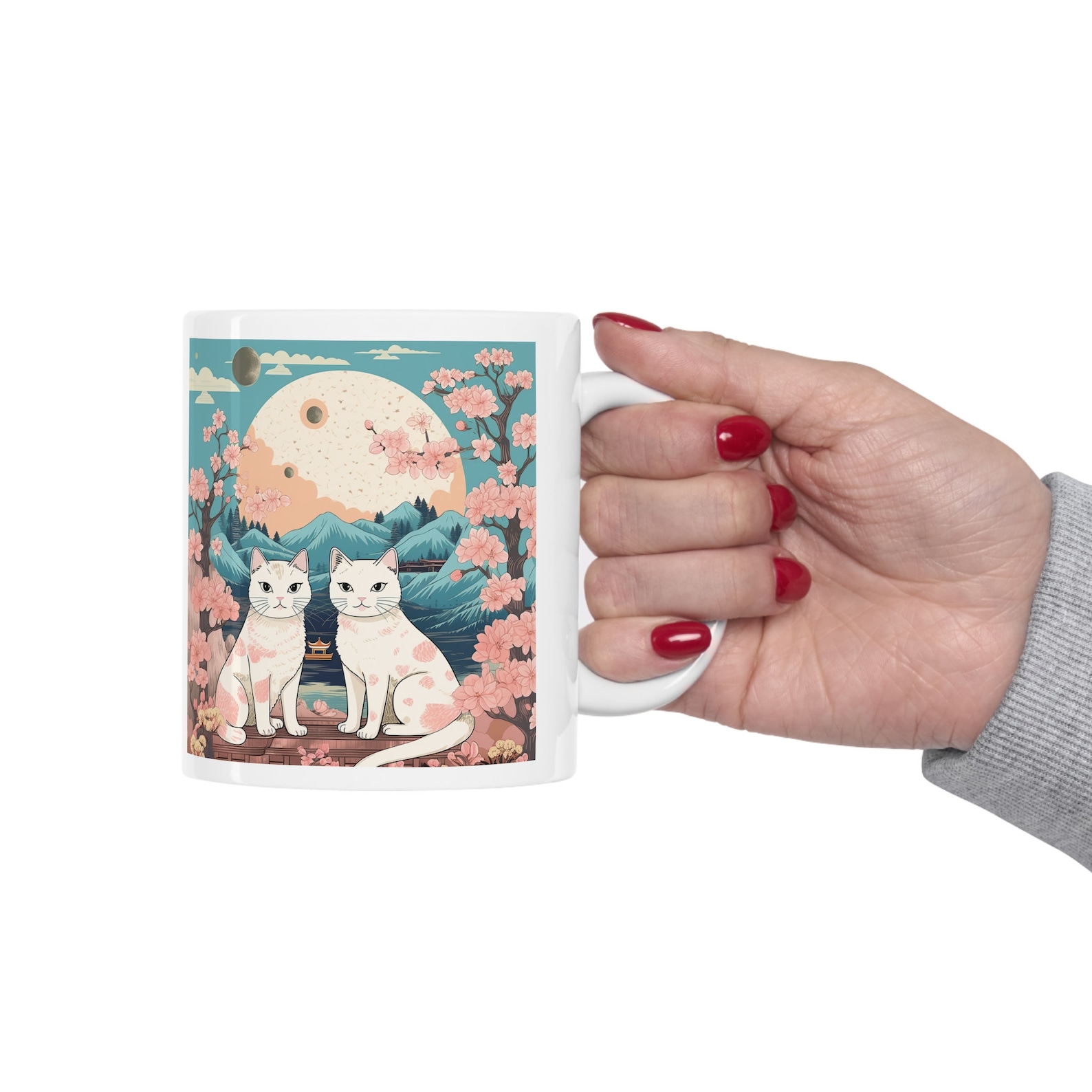 Japanese Cute Cats Mug Kawaii Magical Neko Mug Japanese Artwork Mug - Etsy
