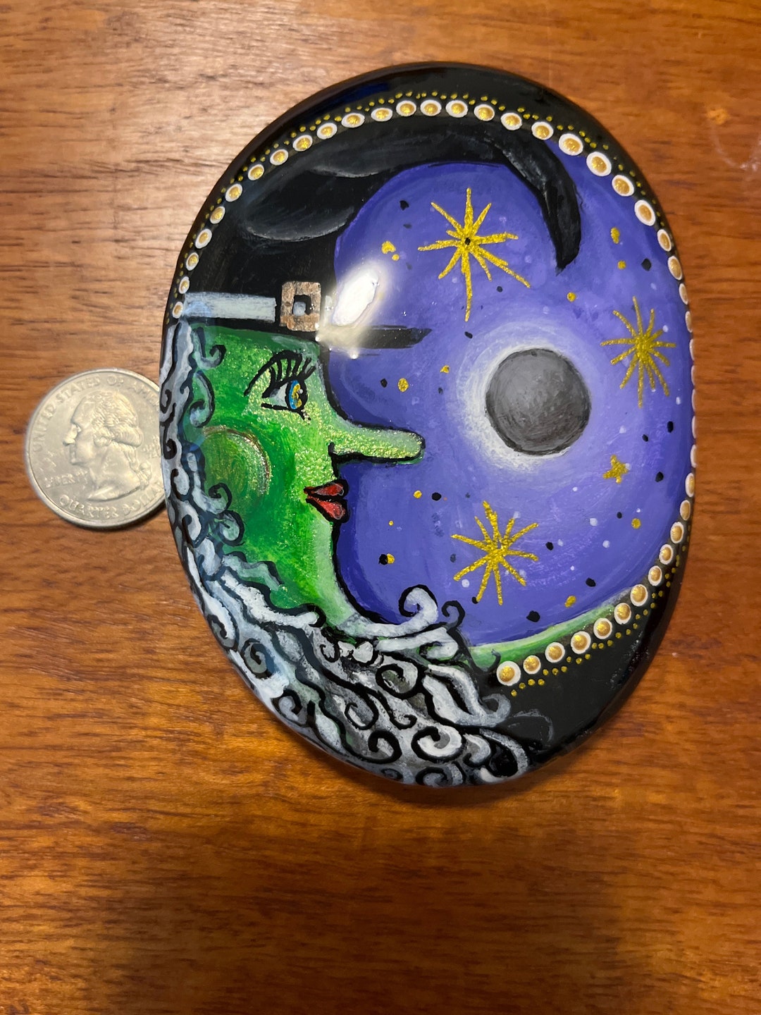 Halloween Witch Hand Painted Rock - Etsy
