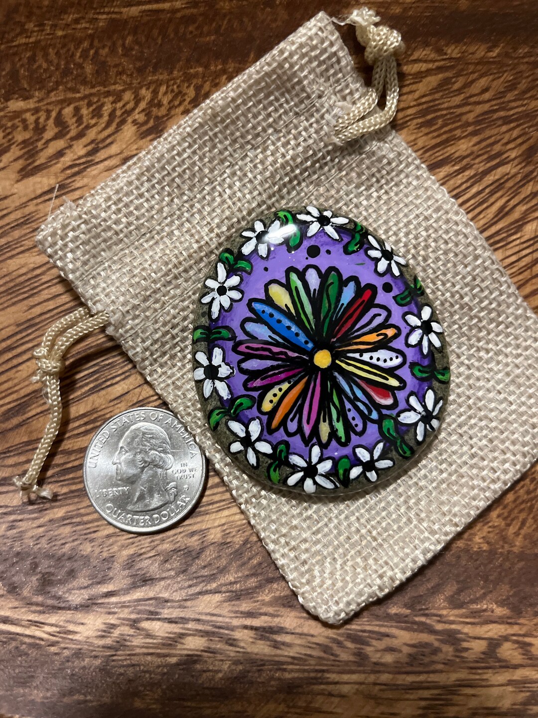 Colorful Purple Painted Rock - Etsy