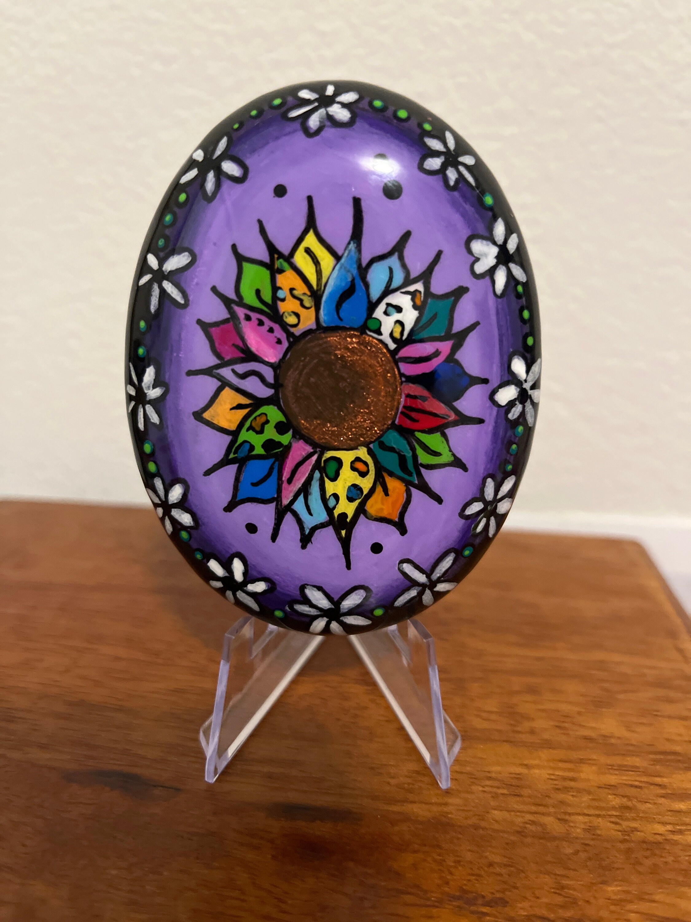 Colorful Purple Painted Rock - Etsy