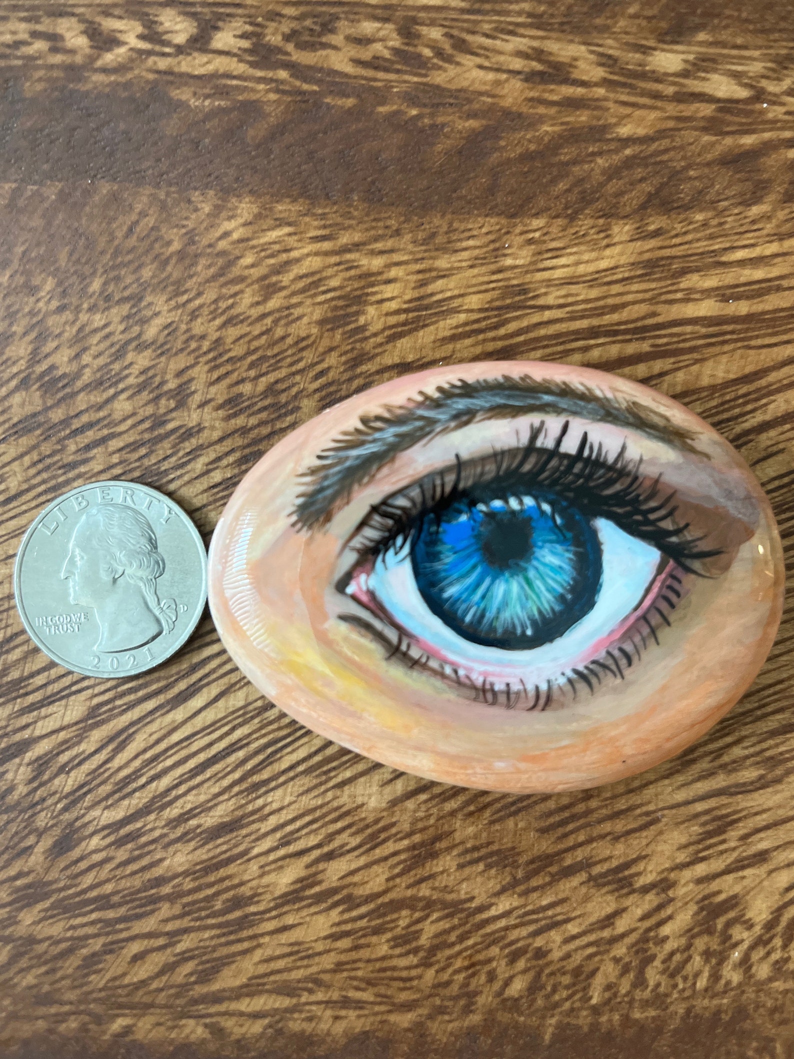 Blue Eye Handcrafted Painted Rock Paperweight - Etsy