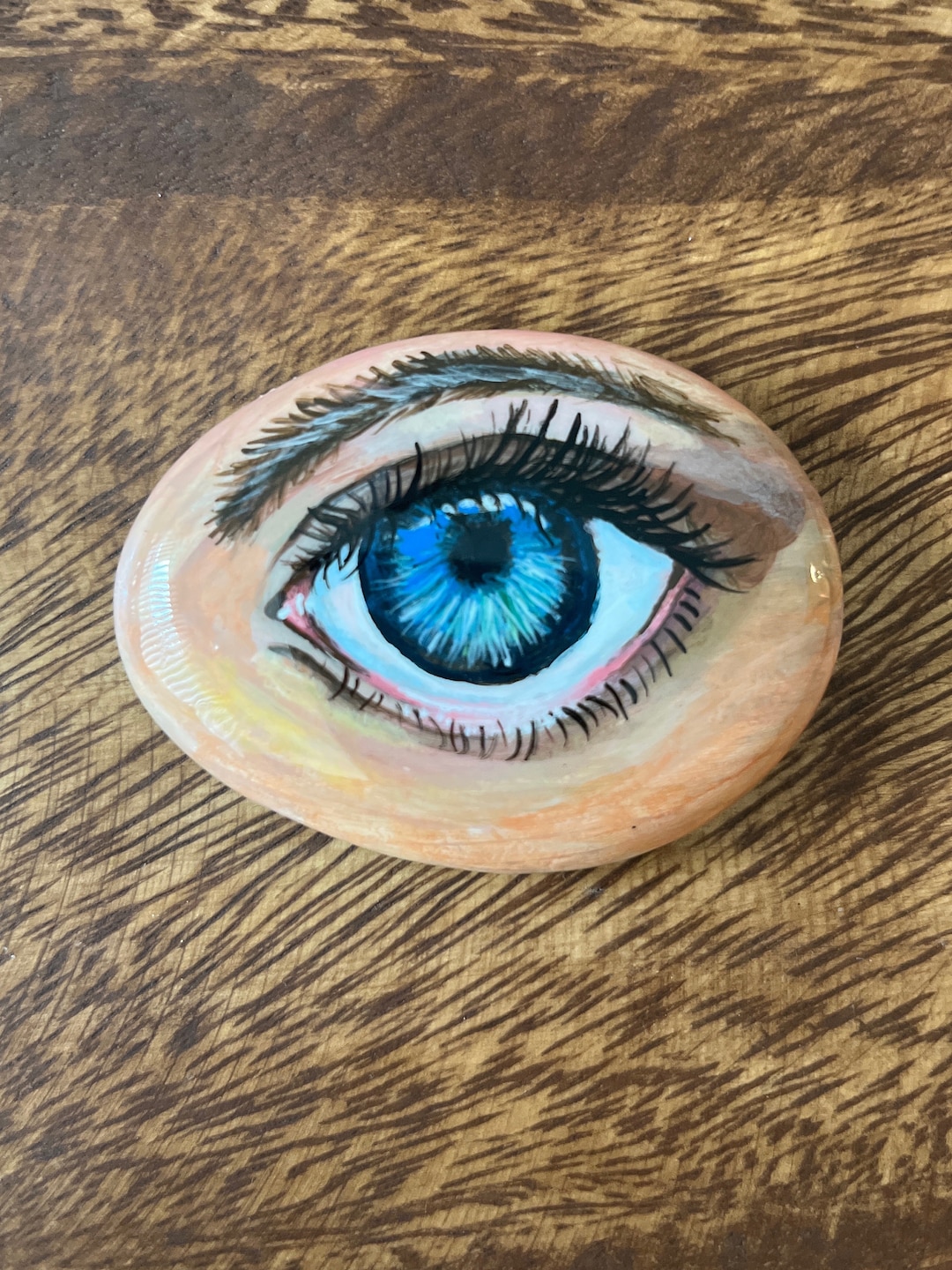 Blue Eye Handcrafted Painted Rock Paperweight - Etsy