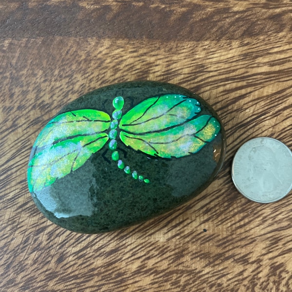 Dragonfly Painted Rock - Etsy