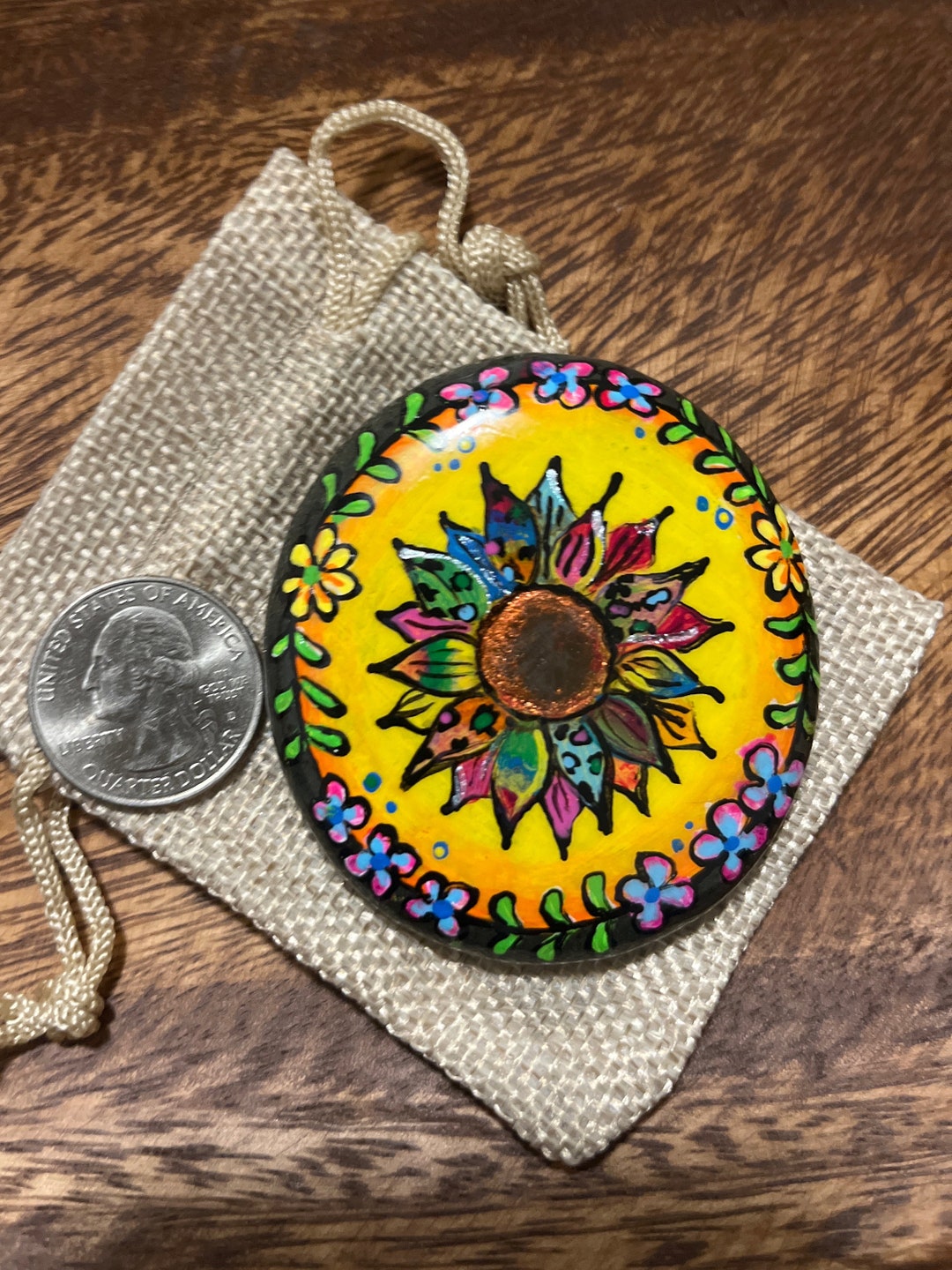 Colorful Yellow Painted Rock - Etsy