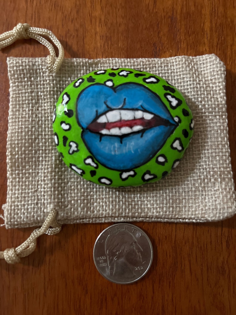 Kiss Lips Painted Rock - Etsy