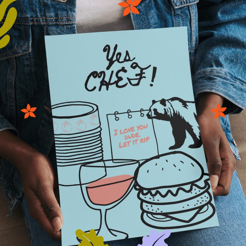 Yes Chef Wall Art, the Bear Poster, Aesthetic Kitchen Decor, Tinned ...