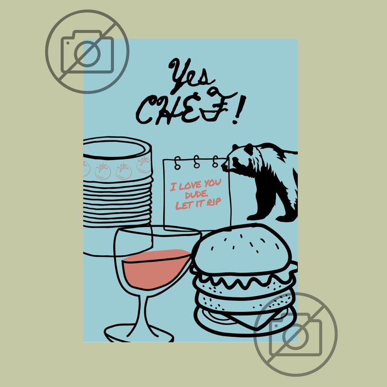 Yes Chef Wall Art, the Bear Poster, Aesthetic Kitchen Decor, Tinned ...