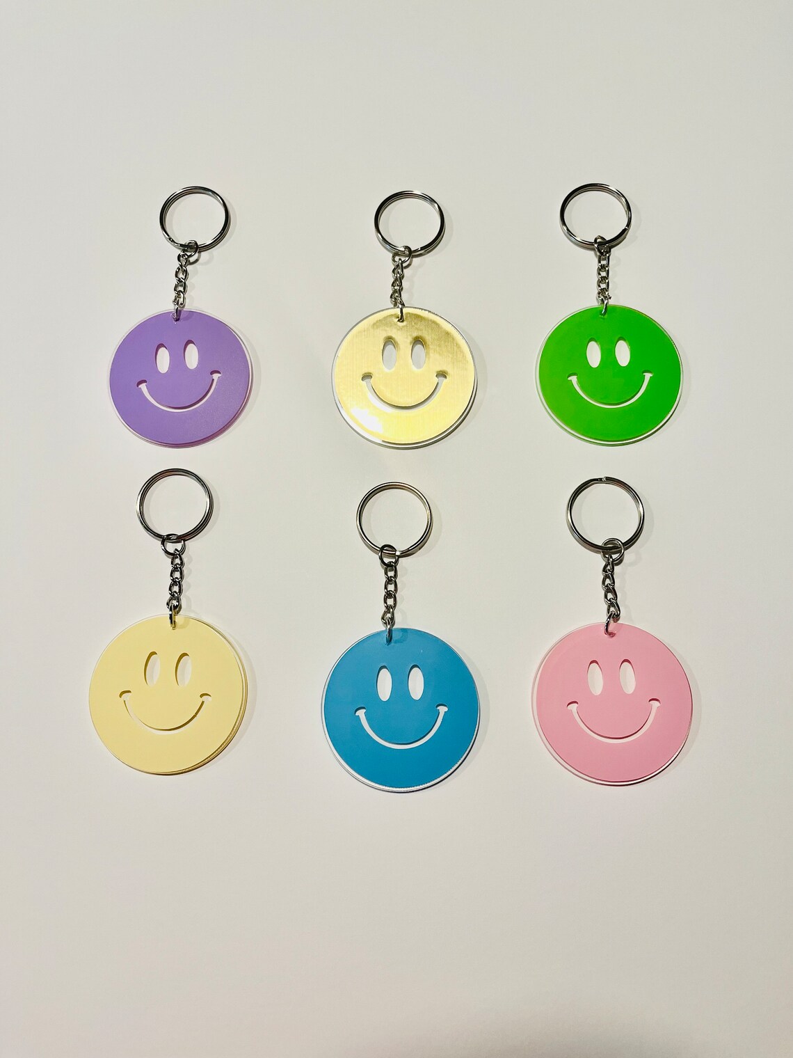 Smiley Face Keychains - Etsy