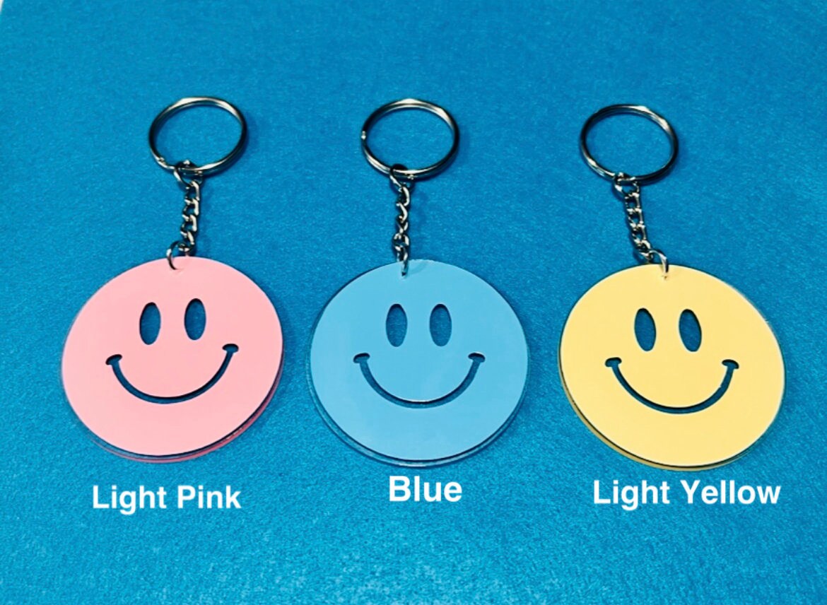 Smiley Face Keychains - Etsy