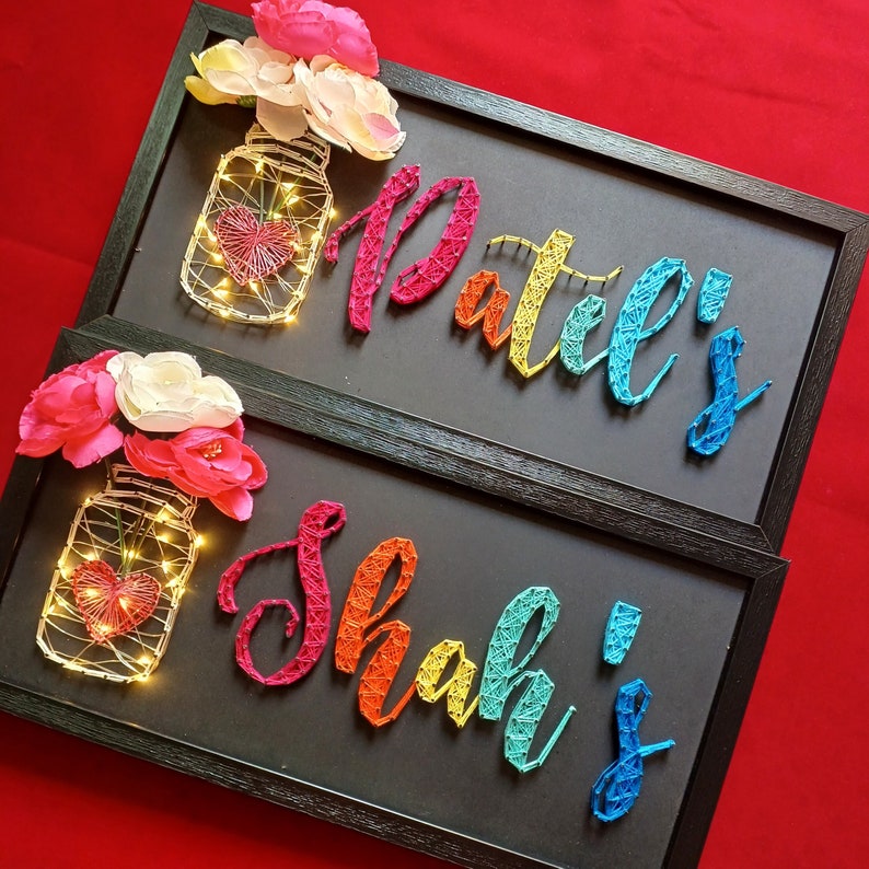Customized Handmade String Art Name Plate/couple Names - Etsy Canada