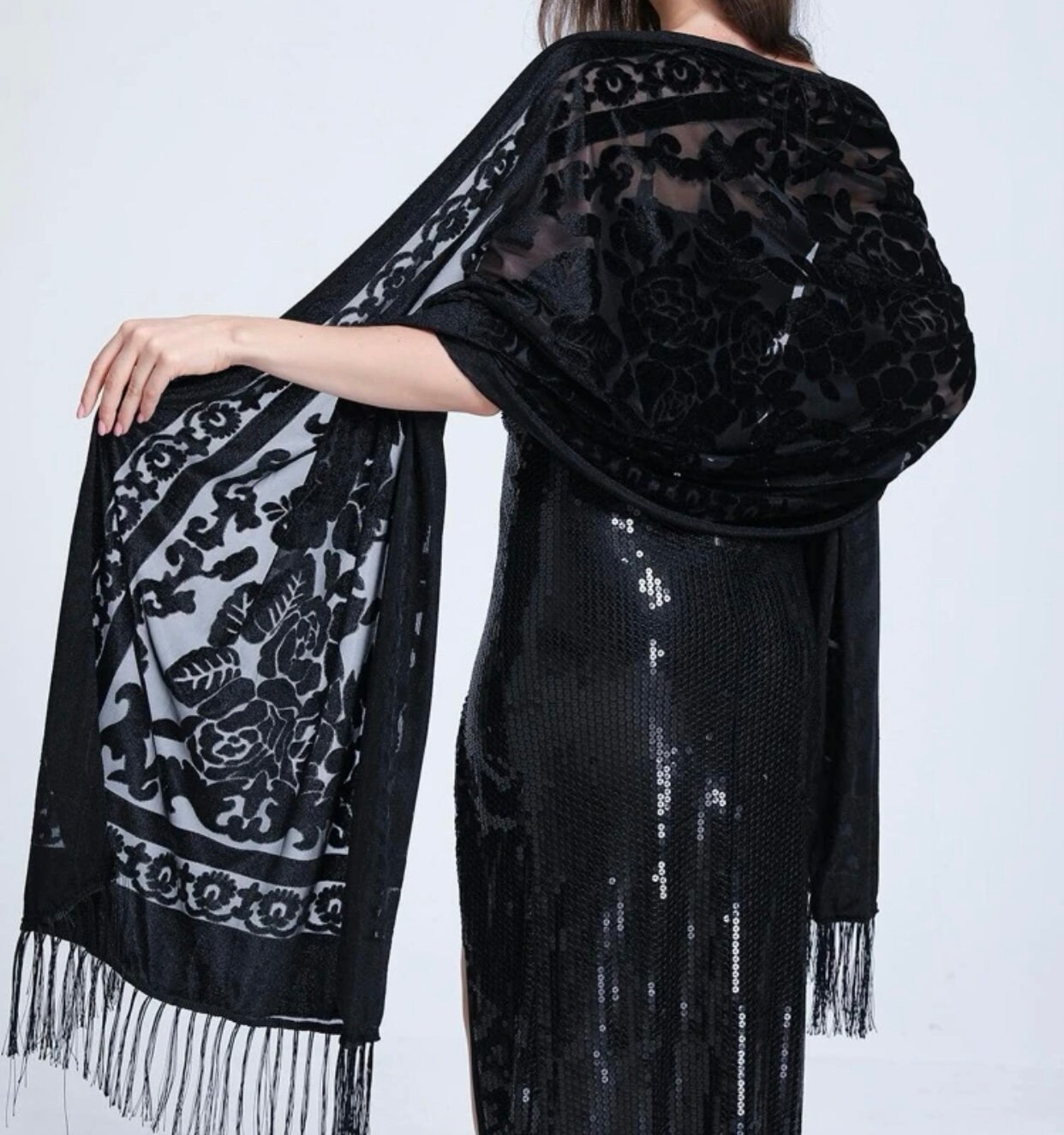 Velvet Shawl Head Wrap Scarf - Etsy UK
