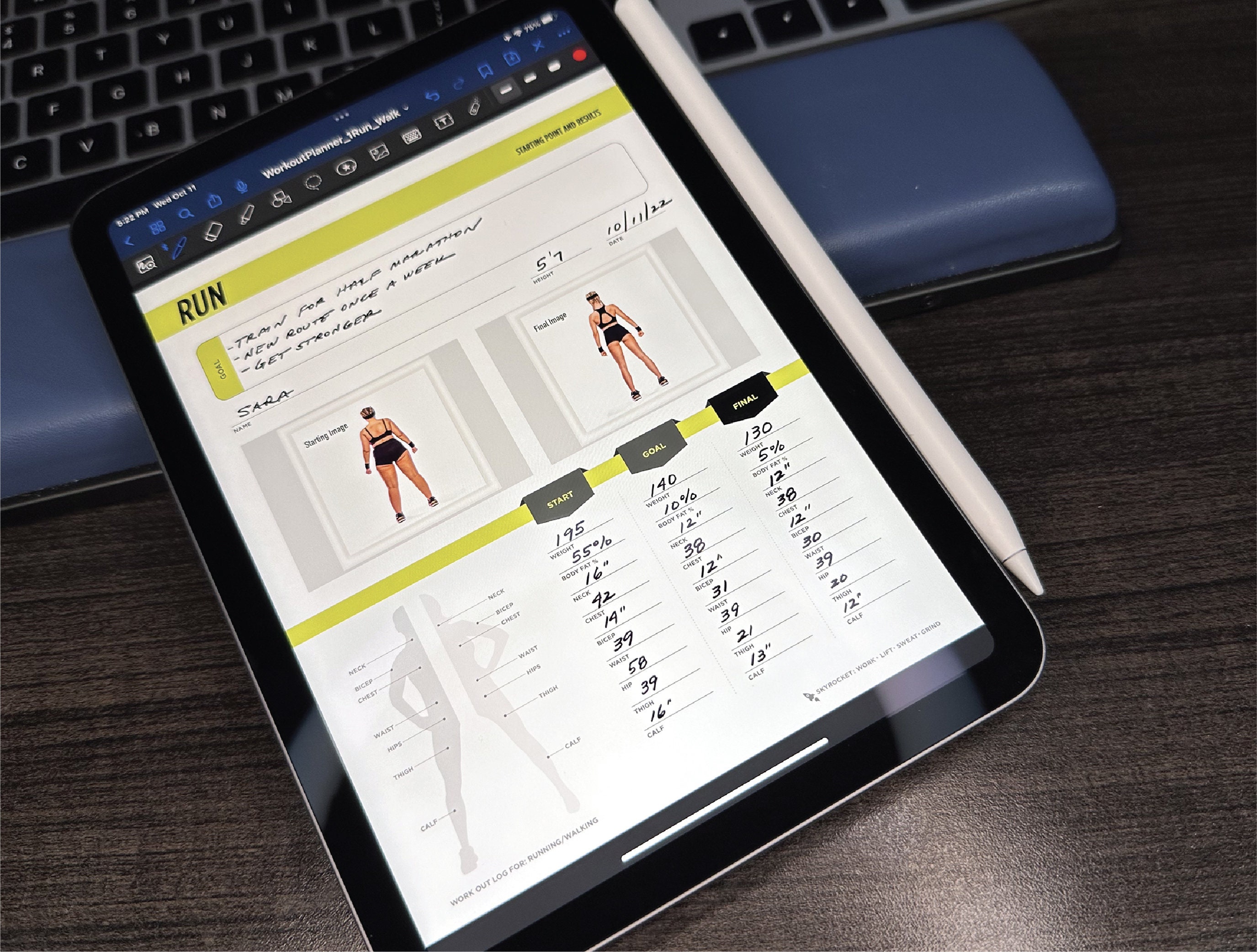 Running/walking Modern Digital Fitness Planner — Works With Goodnotes ...