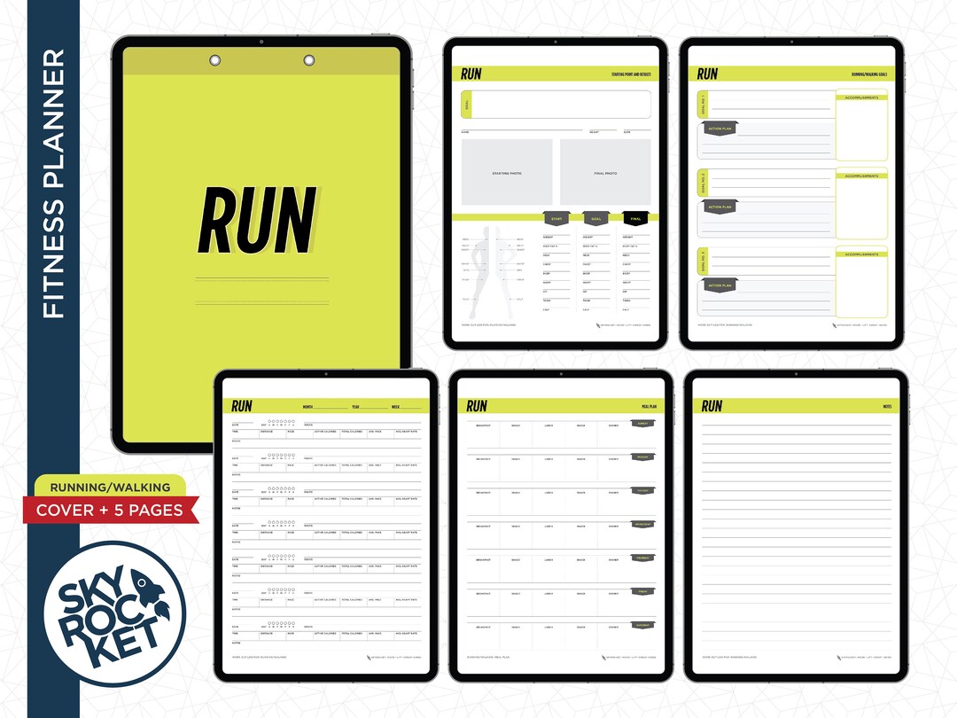 Running/walking Modern Digital Fitness Planner — Works With Goodnotes ...
