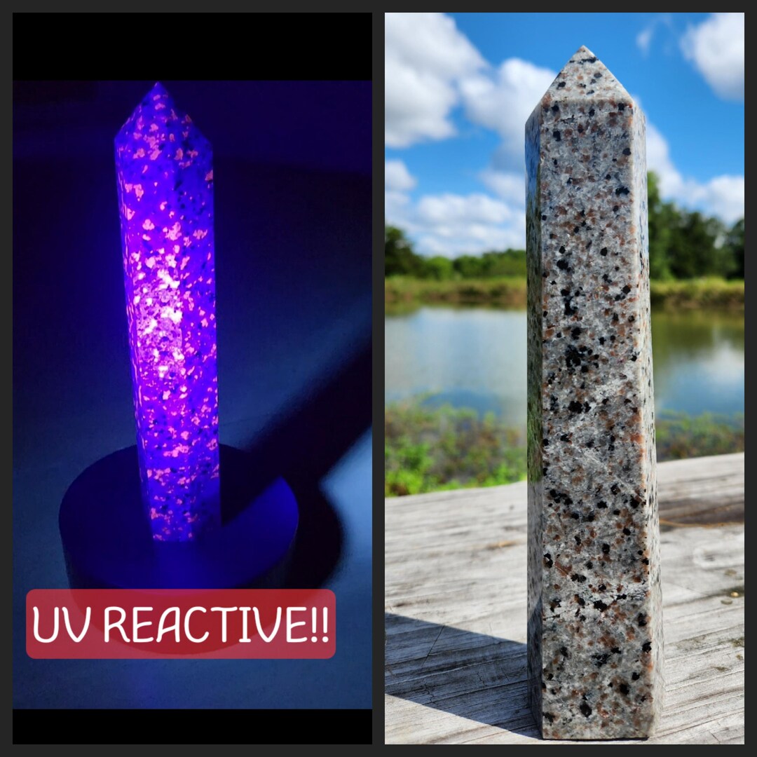 Large Yooperlite Display Crystal Tower UV Reactive Statement Piece - Etsy