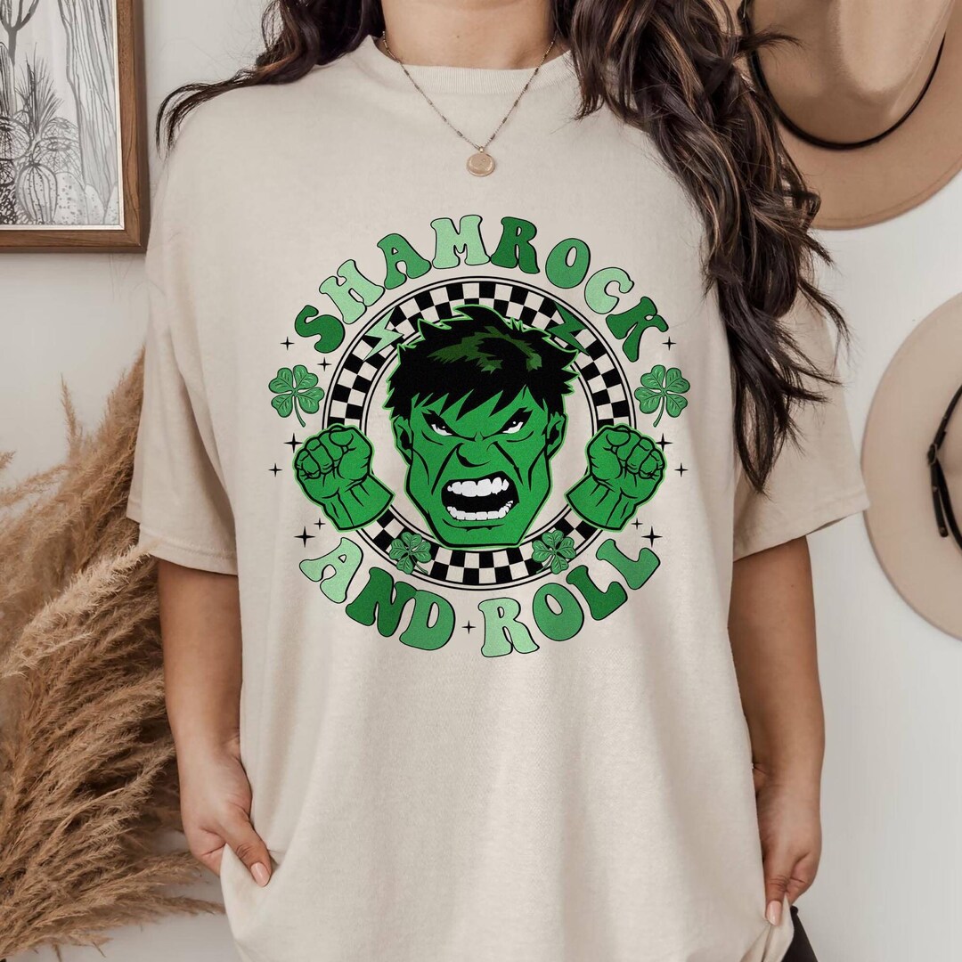 Hulk Shamrock and Roll St Patrick's Day Shirt Superhero Funny St ...