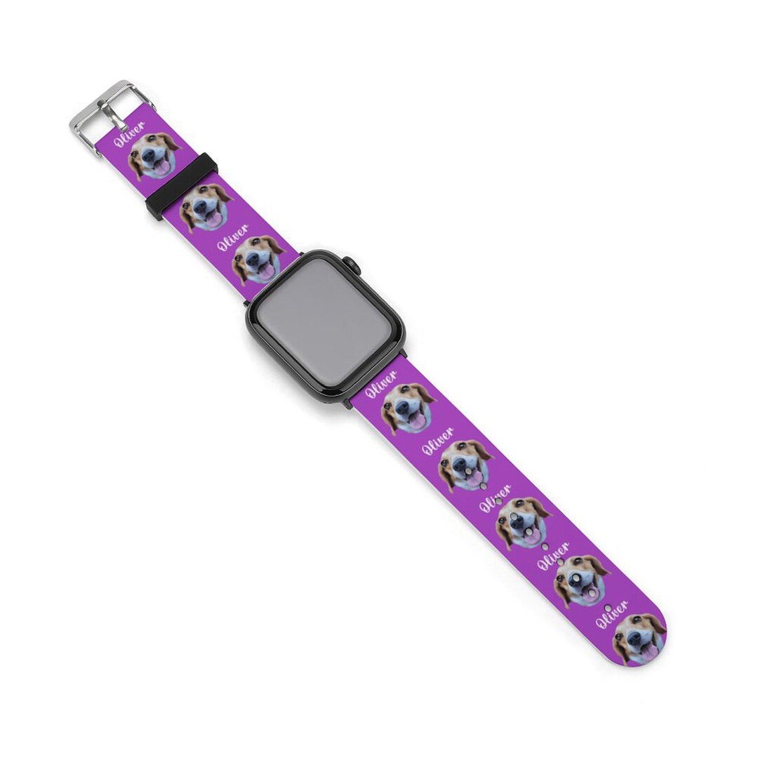 Custom Pet Photo Apple Watch Strap Silicone Durable Band Dog Lovers ...