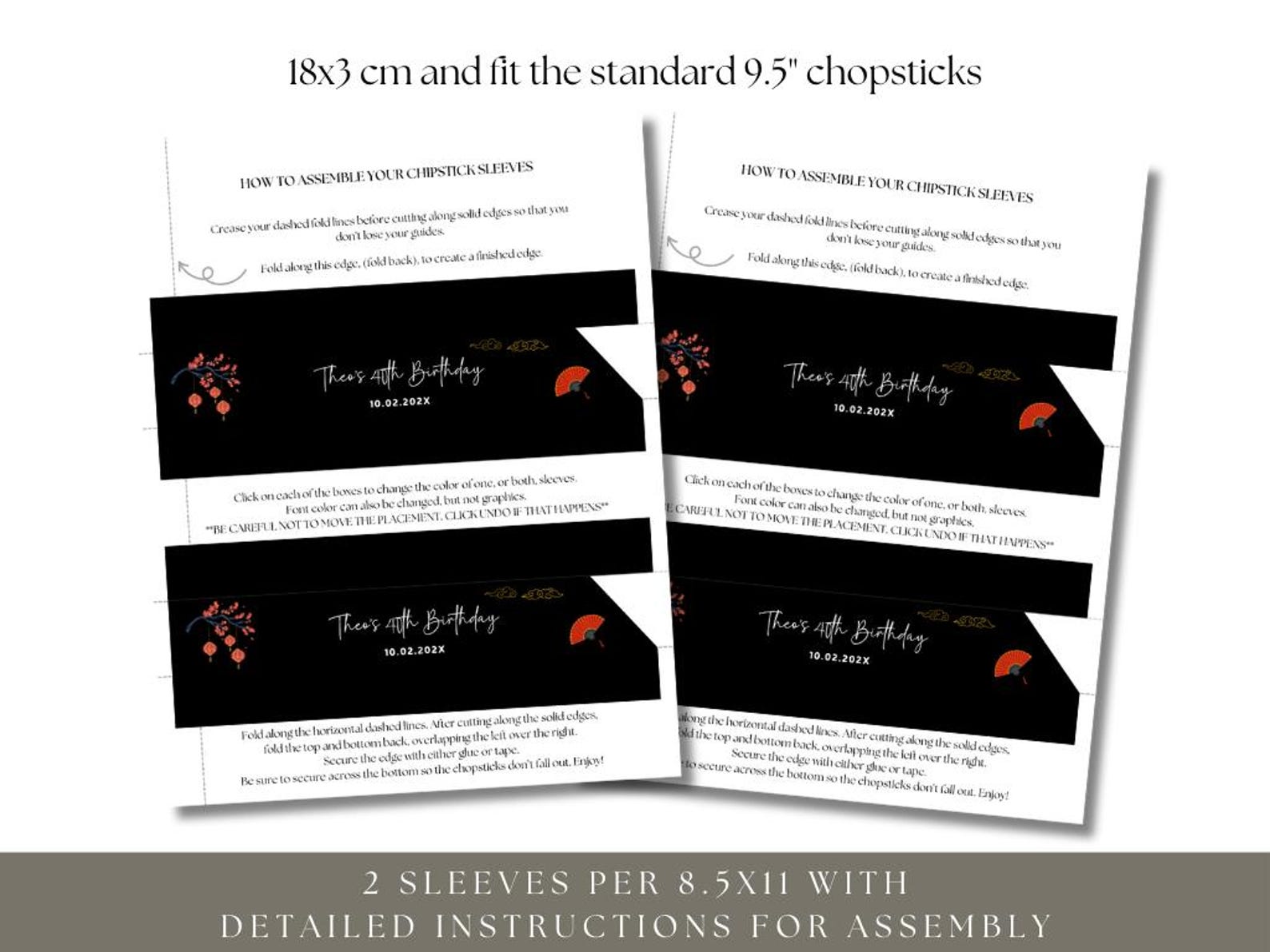 Hibachi Party Decor, Hibachi Chopstick Sleeves, Hibachi Decor ...